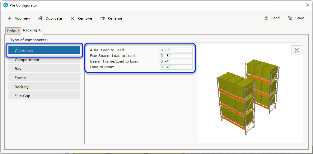 Pallet Racking: Pre Configurator – Configura Help Center