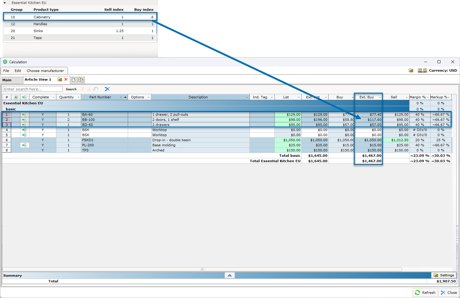 Price Calculation Categories & Price Factors – Configura Help Center