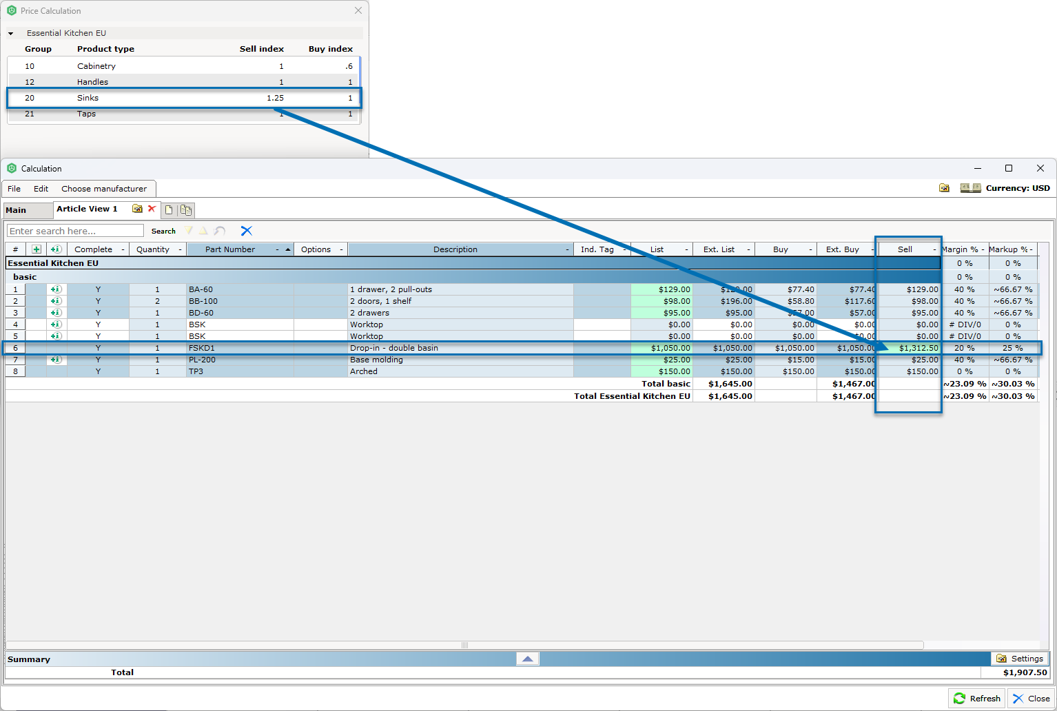 Price Calculation Categories & Price Factors – Configura Help Center