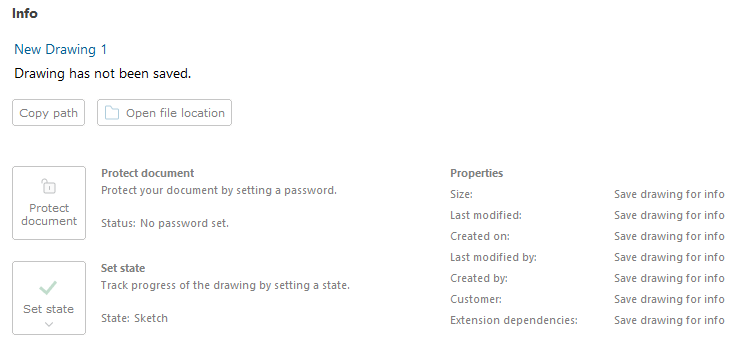 Drawing Information and Password Setting – Configura Help Center
