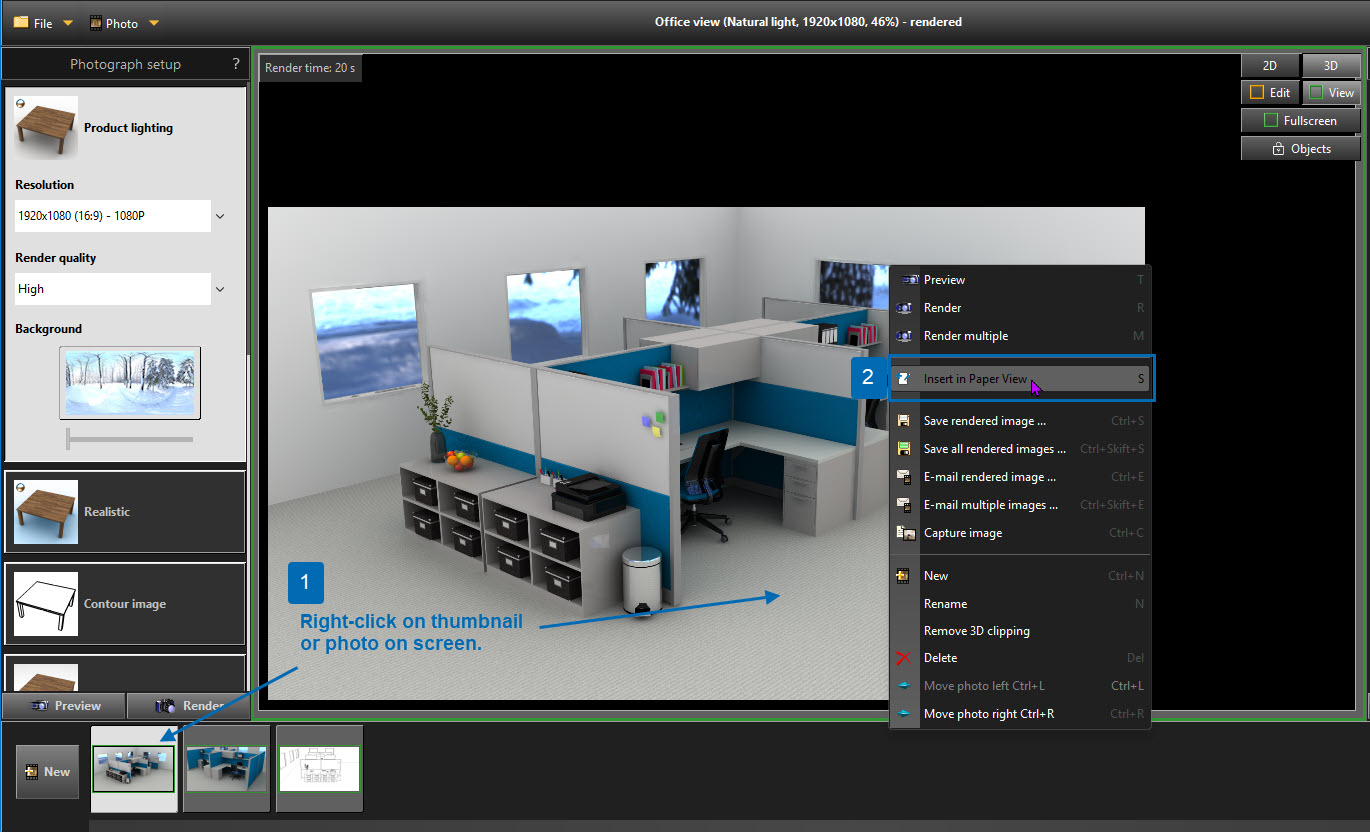 Placing Renderings in Paper View – Configura Help Center