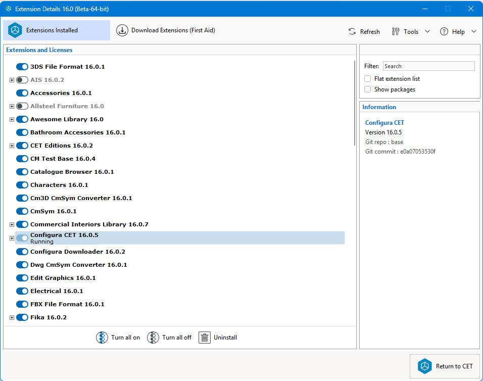 Extension Details – Configura Help Center