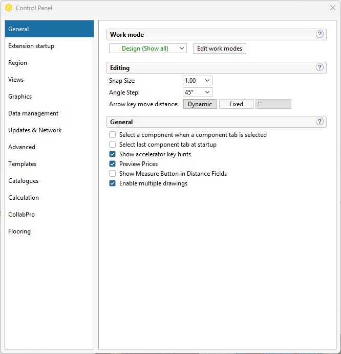 The General Tab – Configura Help Center