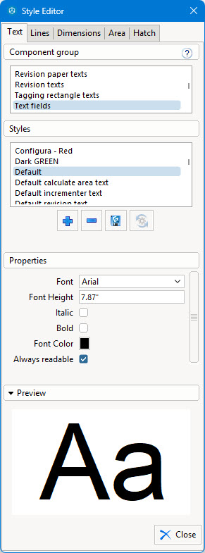 Style Editor: Text – Configura Help Center