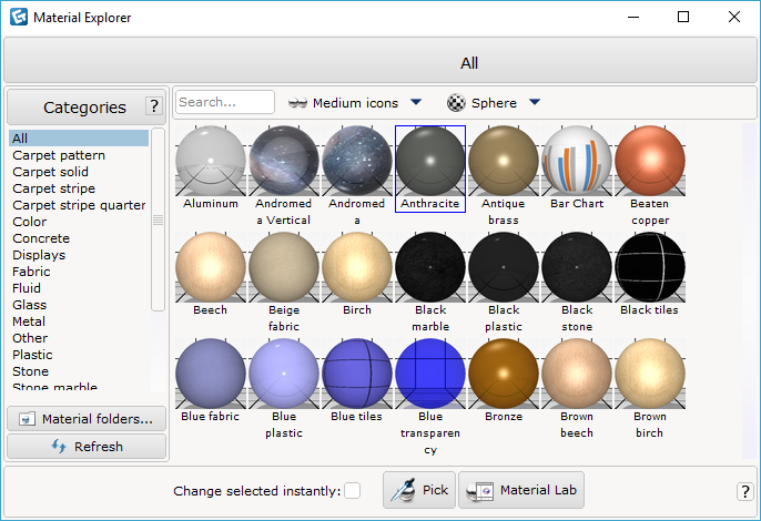 About the Material Explorer – Configura Help Center