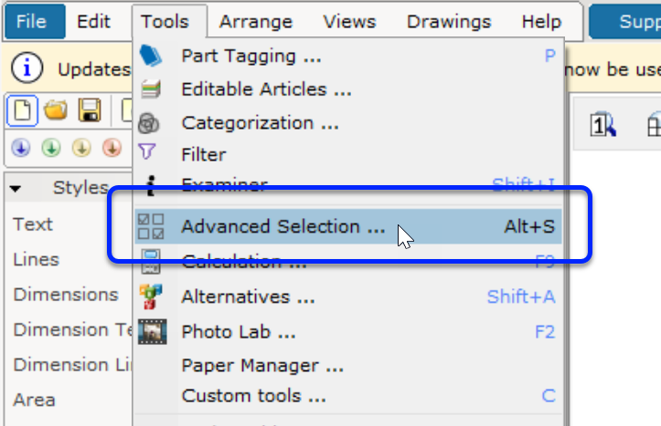 Advanced Selection Tool – Configura Help Center