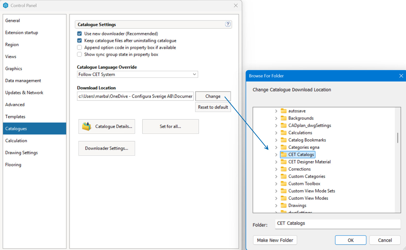 Migrating CET Extension Catalogs to another location – Configura Help ...